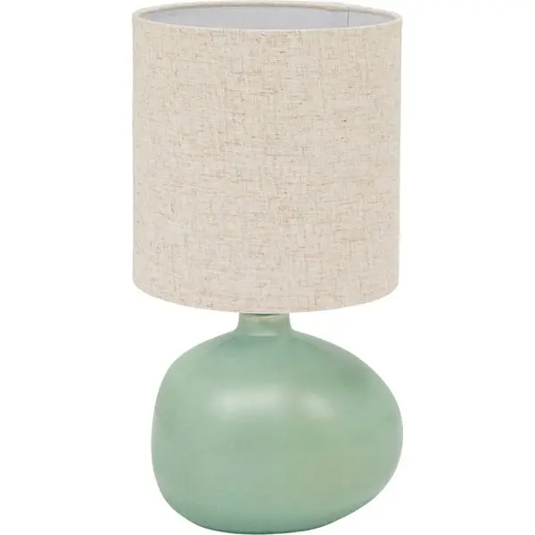 STORIED HOME Table Lamp With Shade And Inline Switch - Green