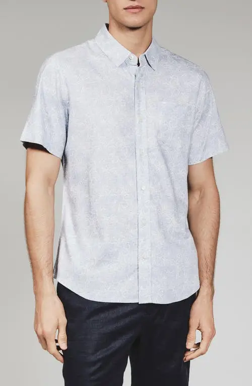 7 Diamonds Fontaine Floral Print Short Sleeve Button-up Shirt