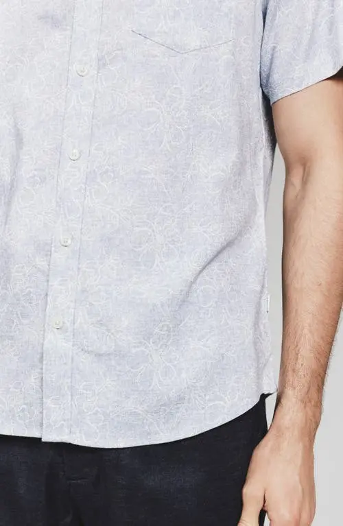 7 Diamonds Fontaine Floral Print Short Sleeve Button-up Shirt