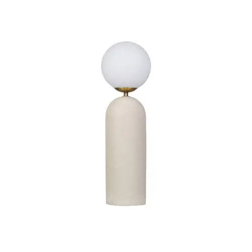 STORIED HOME Table Lamp With Globe And Inline Switch - Cream