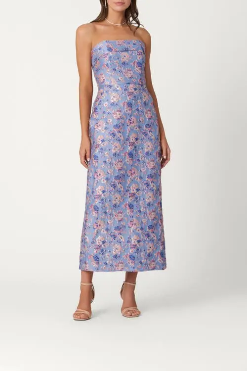 Shoshanna Jacquard Ankle-length Callie Dress - Lilac Multi