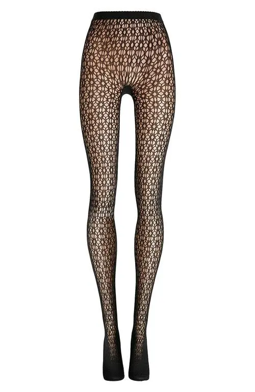 Wolford Daisy Net Tights - Black