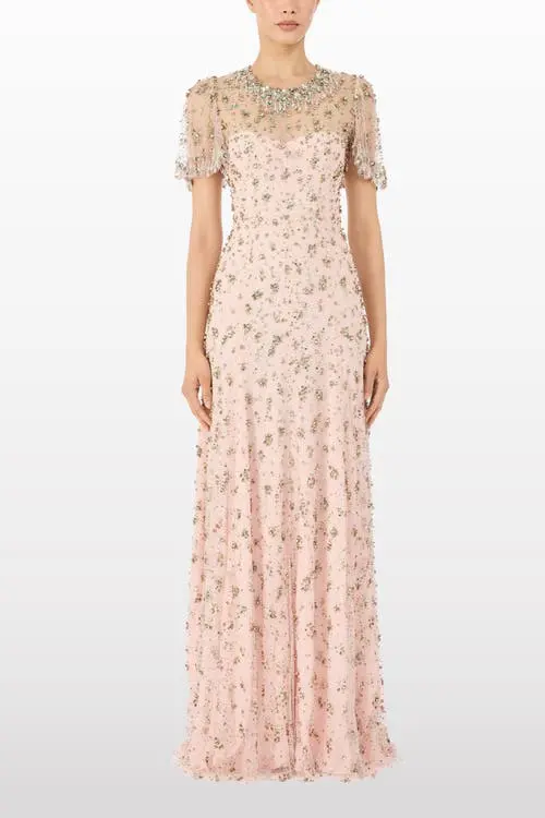 Jenny Packham Ambiance Beaded Maxi Gown - Sugar