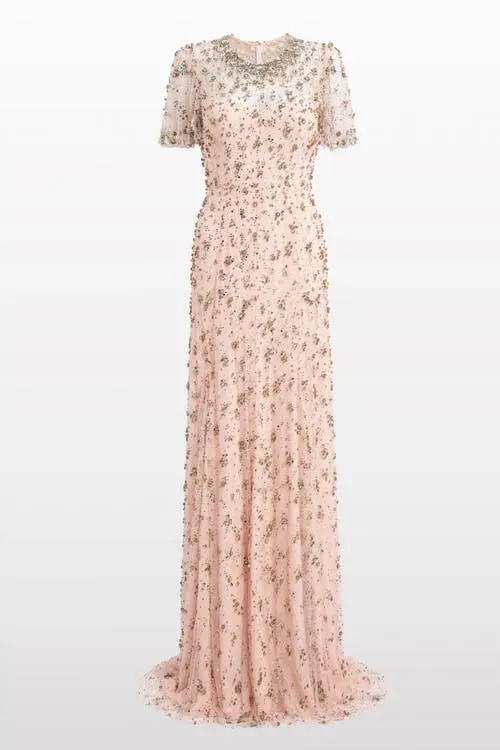 Jenny Packham Ambiance Beaded Maxi Gown - Sugar
