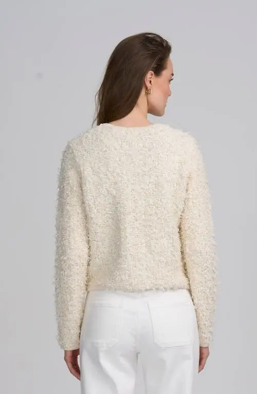 ELLE COLLECTION Boucle Knit Cardigan - Ivory
