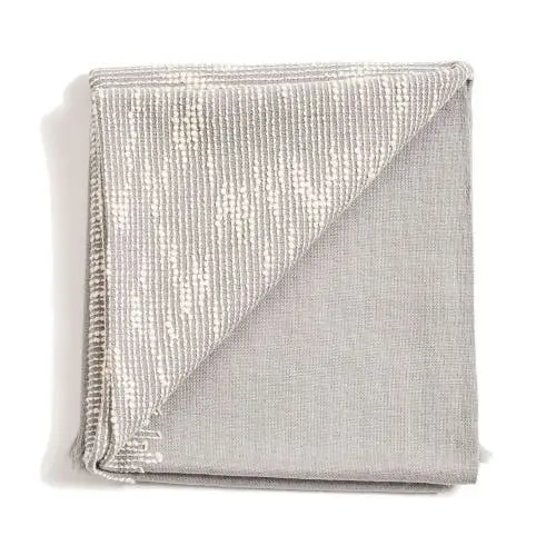 STUDIO VARIOUSLY Flo Brown Merino Textured Handloom Throw - Brown/grey