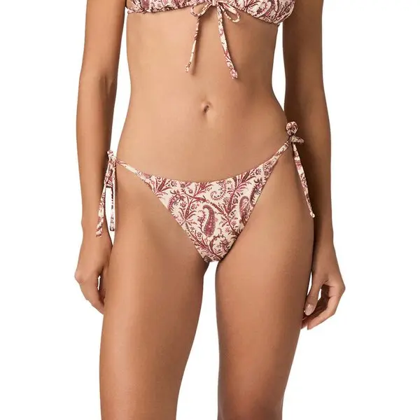Paige Camille Side Tie Bikini Bottoms - Cream Multi
