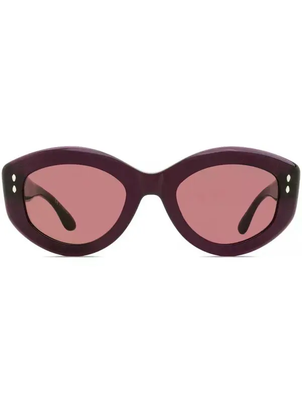 Isabel Marant Printed Oval-frame Sunglasses - Red