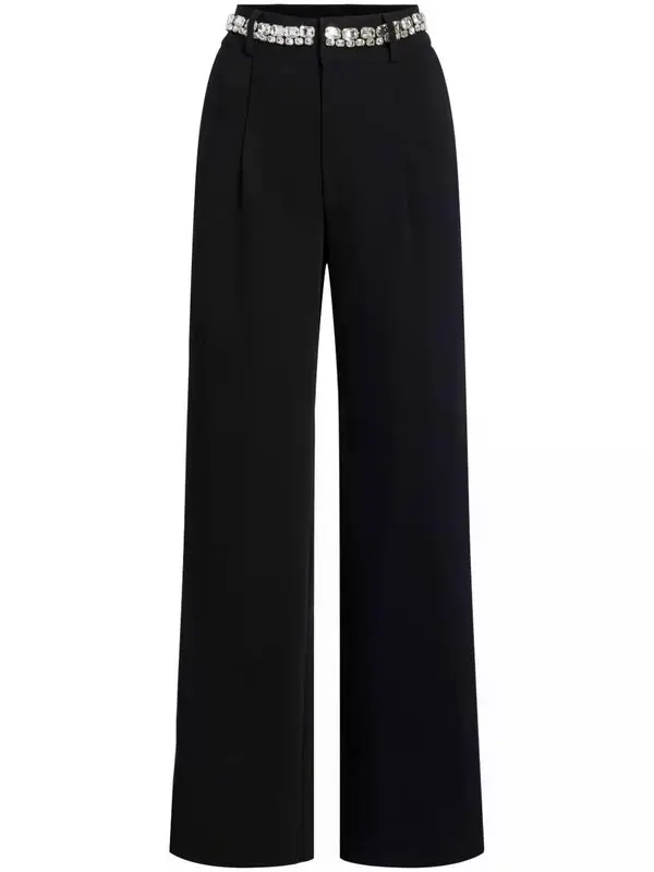 Cinq À Sept Rhinestone Embellished Wide Leg Trousers
