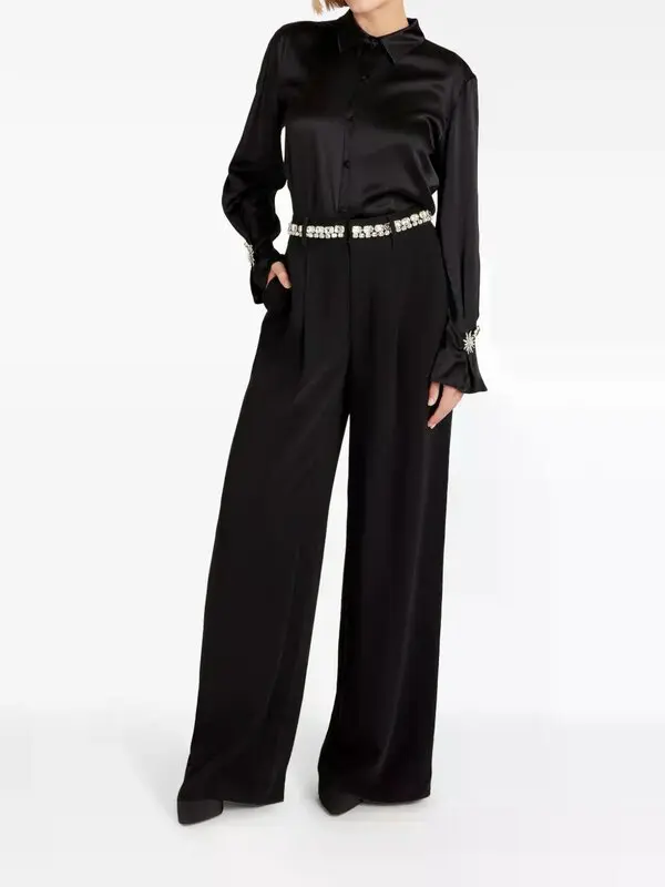 Cinq À Sept Rhinestone Embellished Wide Leg Trousers