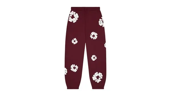 DENIM TEARS Cotton Wreath Sweatpants - Burgundy