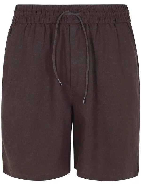 LES DEUX Otto Linen Blend Shorts - Brown