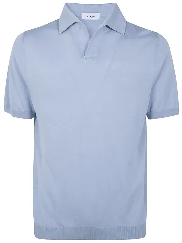 LARDINI Short Sleeves Polo Shirt - Blue