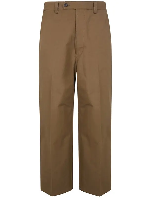 Comme Des Garçons Cotton Wide Straight Leg Trousers