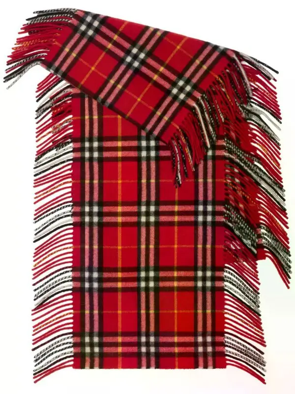 Burberry Checkered Happy Scarf - Red