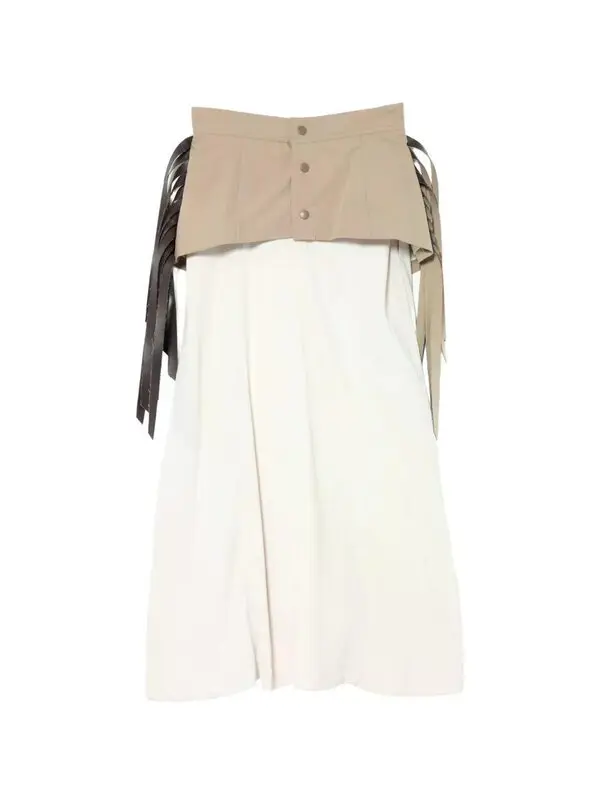 Toga Panelled Fringe Twill Skirt