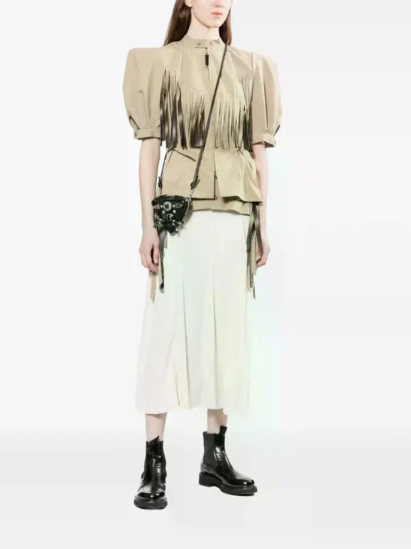 Toga Panelled Fringe Twill Skirt