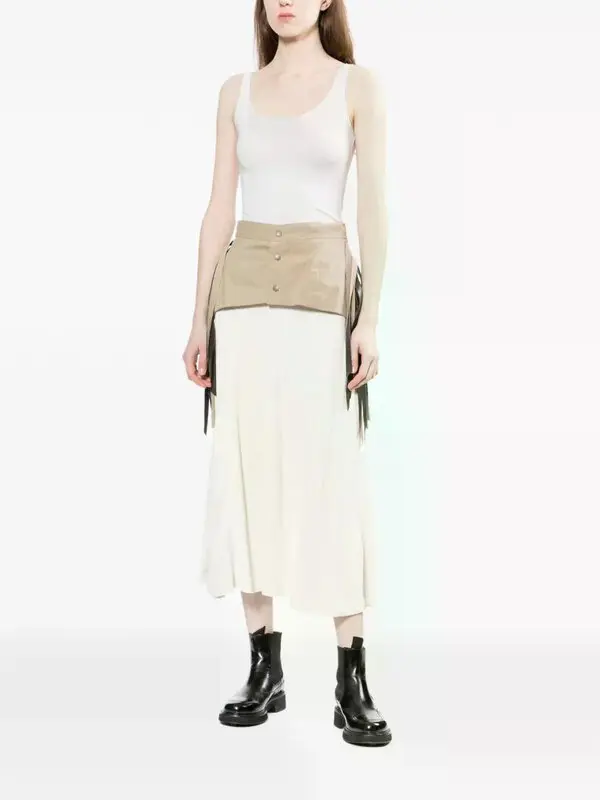 Toga Panelled Fringe Twill Skirt