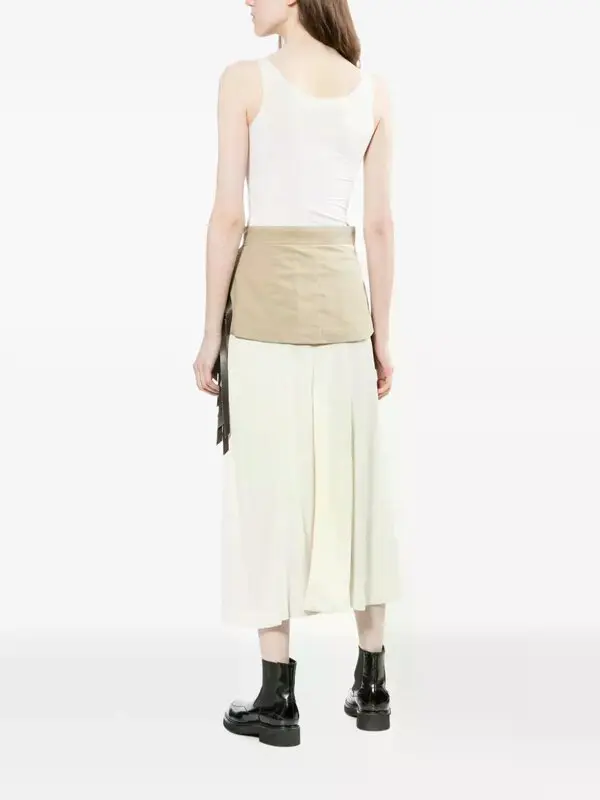 Toga Panelled Fringe Twill Skirt
