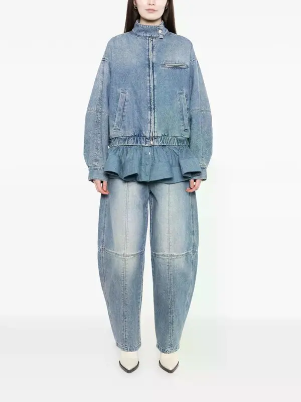 YCH Peplum-hem Denim Jacket