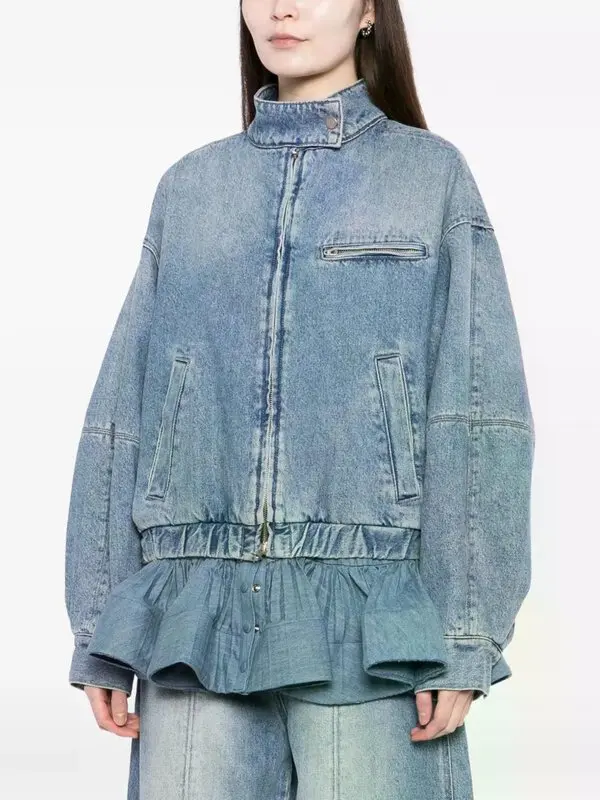 YCH Peplum-hem Denim Jacket