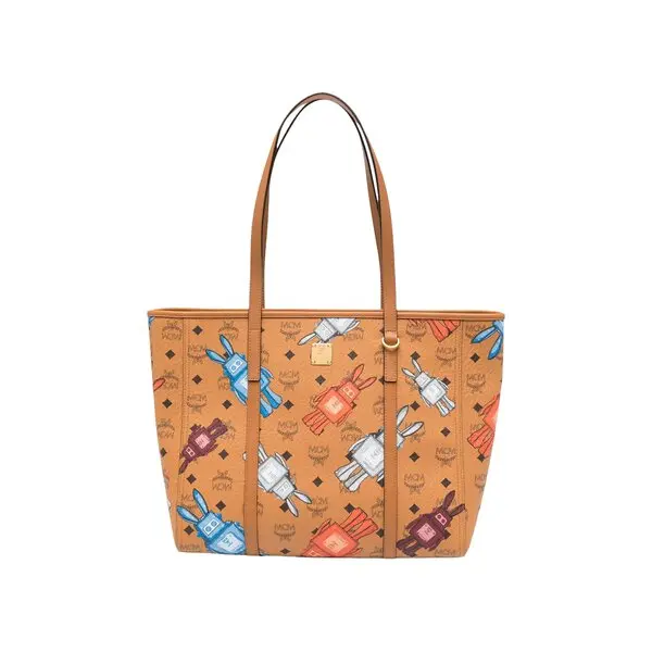 Mcm Toni Vi Hybrid Medium Shopper - Tan