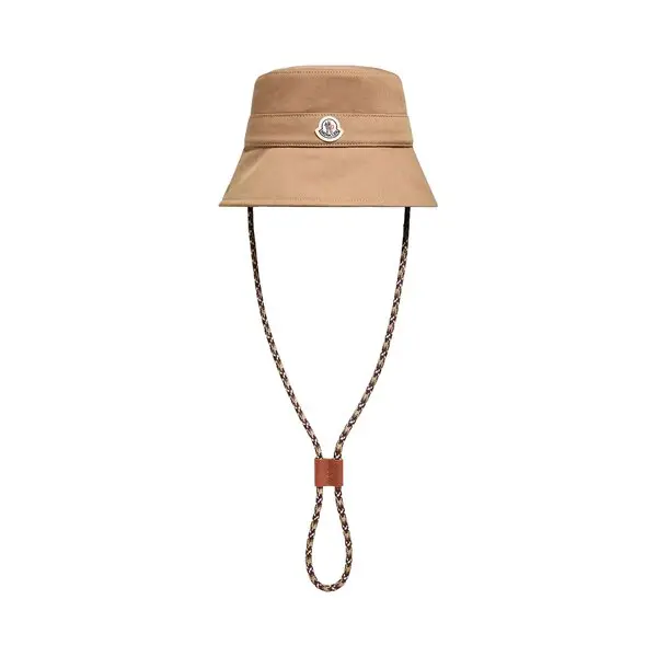 Moncler Drawstring Cord Bucket Hat - Tan