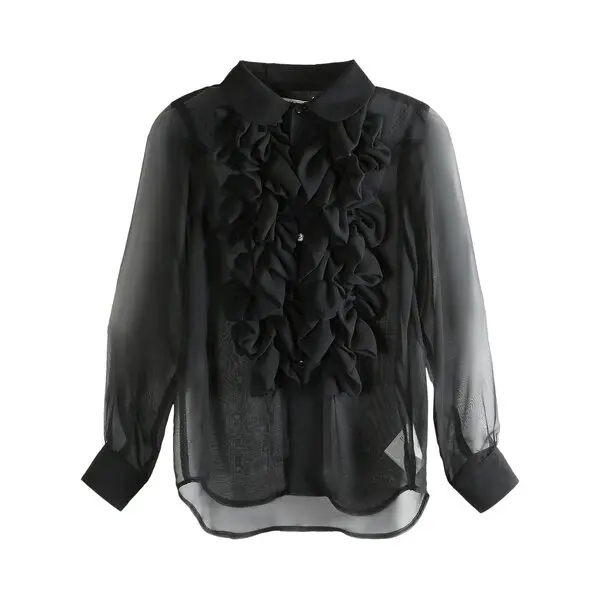 Comme Des Garçons Flower-detail Blouse - Black