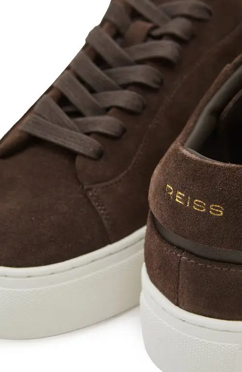 REISS Francesca Platform Sneakers - Chocolate