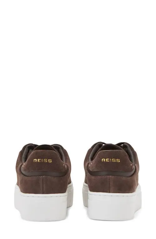 REISS Francesca Platform Sneakers - Chocolate