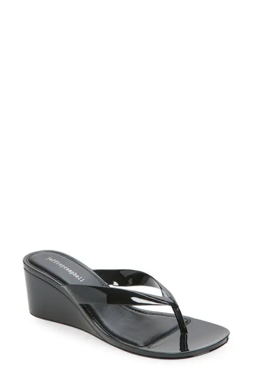 Jeffrey Campbell Gigabyte Wedge Flip Flop - Black
