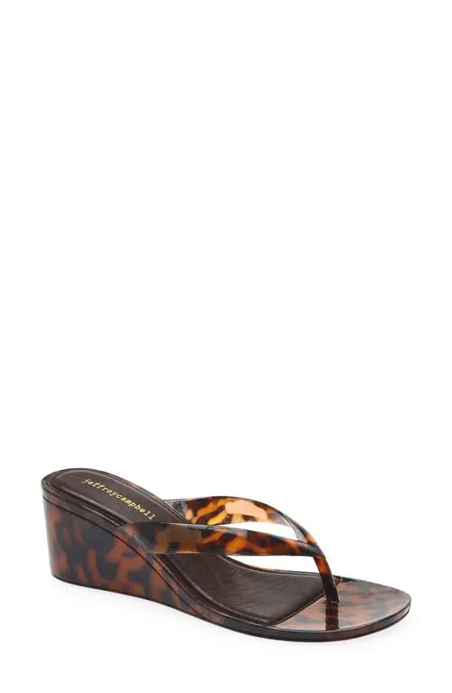 Jeffrey Campbell Gigabyte Wedge Flip Flop - Tortoise