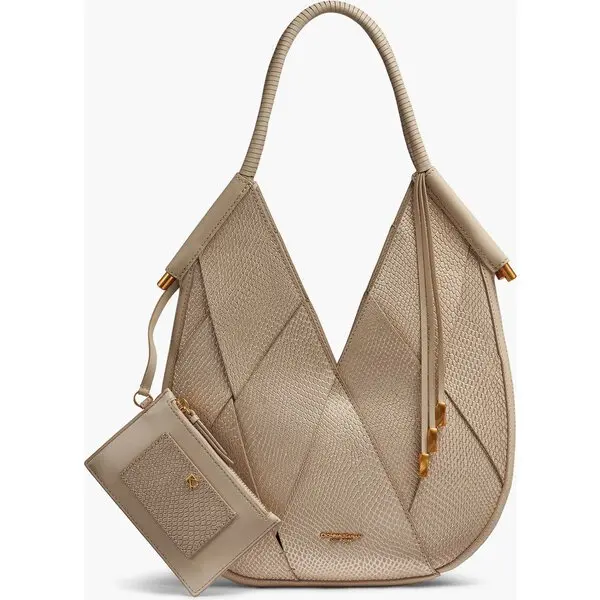 Donna Karan New York Baldwin Woven Mini Shoulder Bag - Metallic Bone