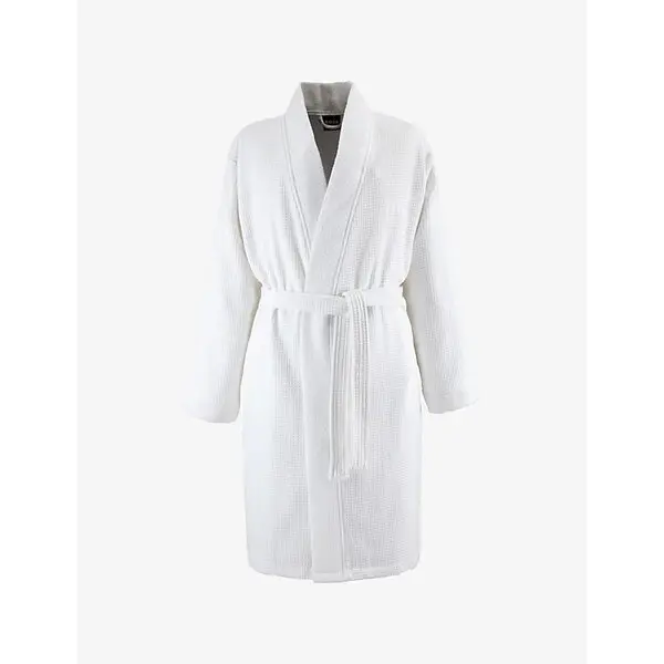 BOSS Onsen Waffle-textured Cotton Bathrobe - White