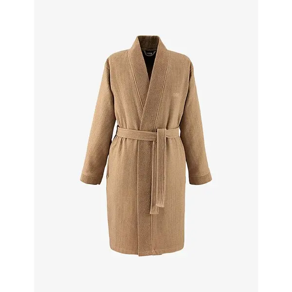 BOSS Onsen Waffle-textured Cotton Bathrobe - Camel