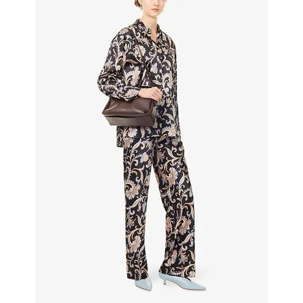 Veronica Beard Billie Floral-print Silk-blend Trousers