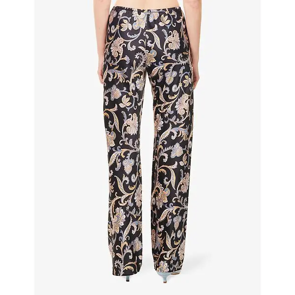 Veronica Beard Billie Floral-print Silk-blend Trousers