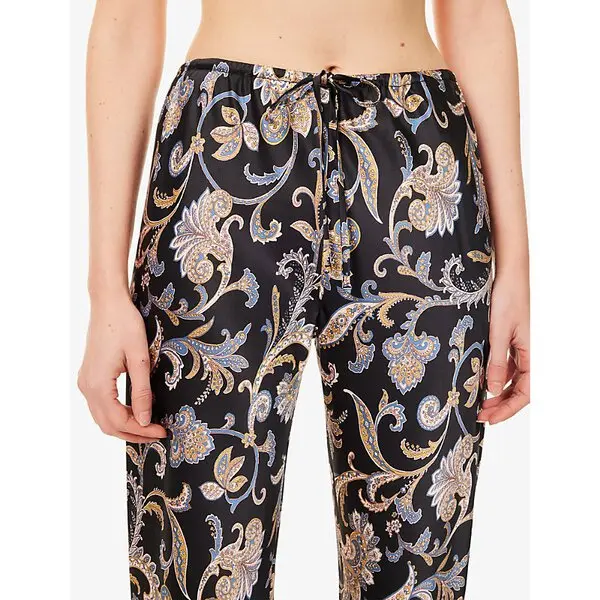 Veronica Beard Billie Floral-print Silk-blend Trousers