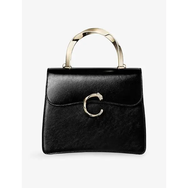CARTIER Panthère C Small Leather Top-handle Bag - Black