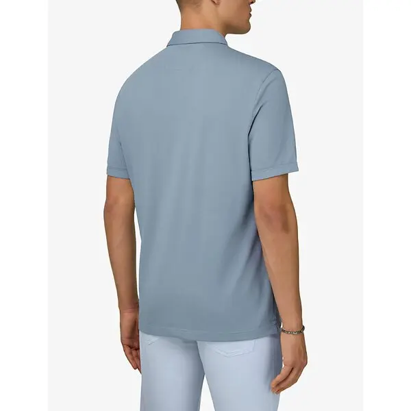 Boggi Milano Short-sleeved Piqué Cotton-blend Polo Shirt Xxl