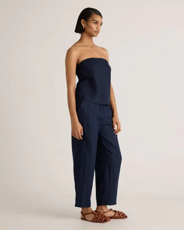 Quince 100% European Linen Strapless Top