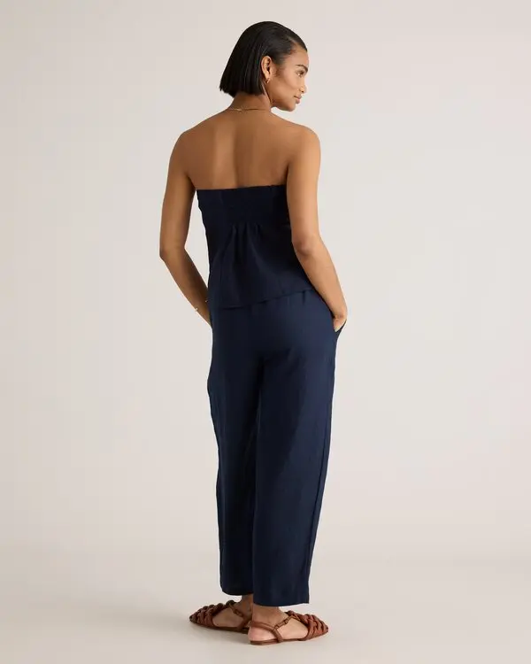 Quince 100% European Linen Strapless Top
