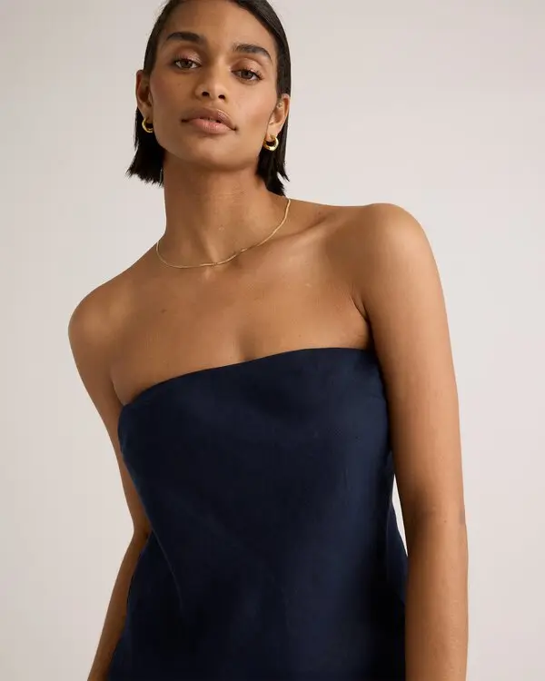 Quince 100% European Linen Strapless Top