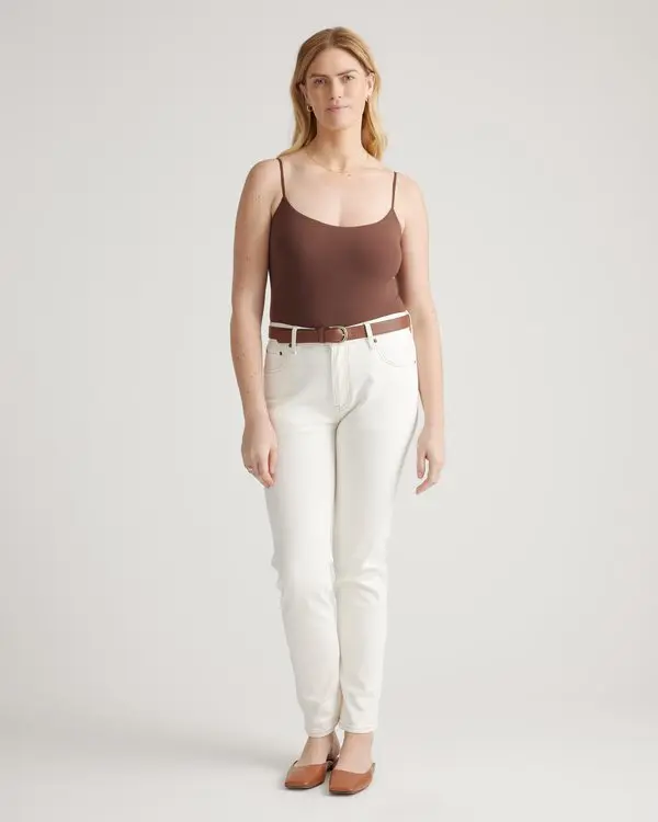 Quince Second Skin Scoop Neck Cami Bodysuit - Cocoa