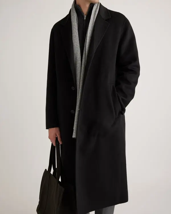 Quince 100% Mongolian Cashmere Double-faced Overcoat - Black