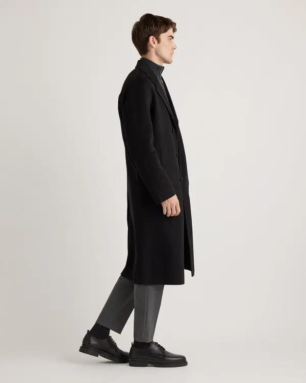 Quince 100% Mongolian Cashmere Double-faced Overcoat - Black