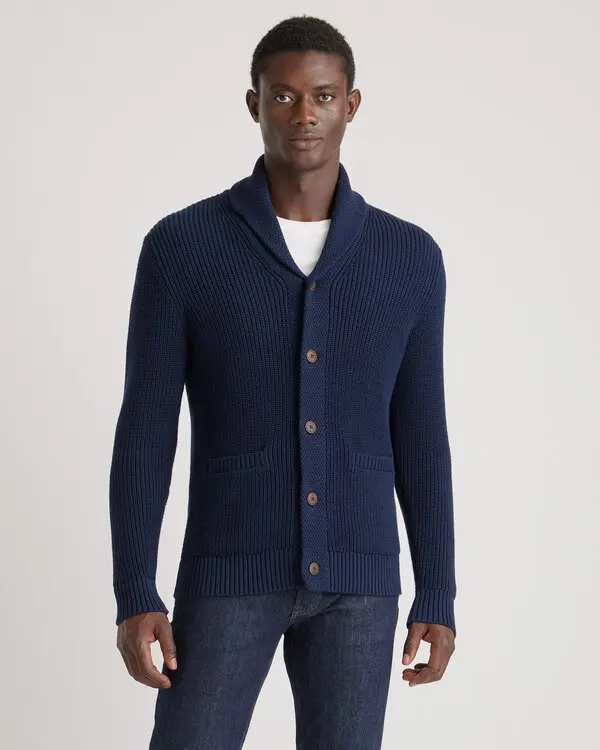 Quince Organic Cotton Shawl-collar Cardigan Sweater