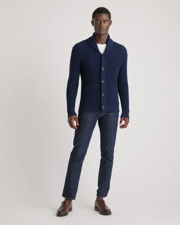 Quince Organic Cotton Shawl-collar Cardigan Sweater