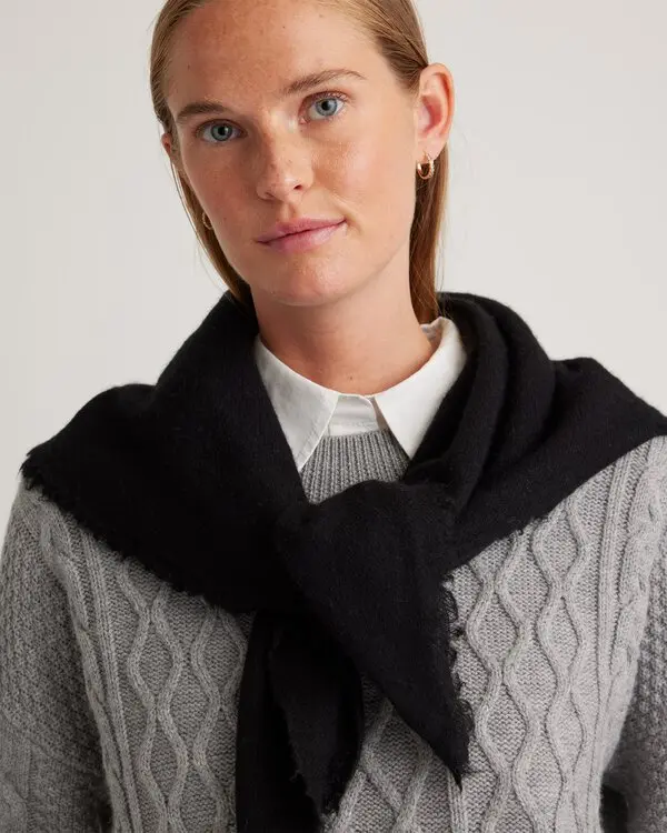 Quince Mongolian Cashmere Square Scarf - Black