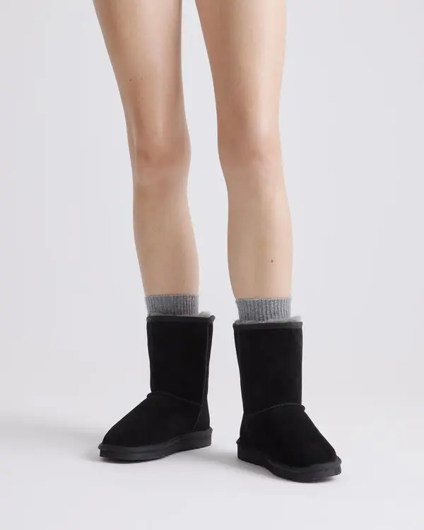 Quince Australian Shearling Mid-calf Boots - True Black